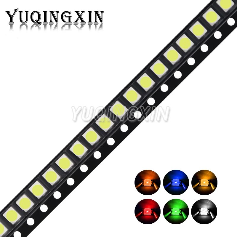 100 шт. RGB светодиодов YUQINGXIN 3528 White