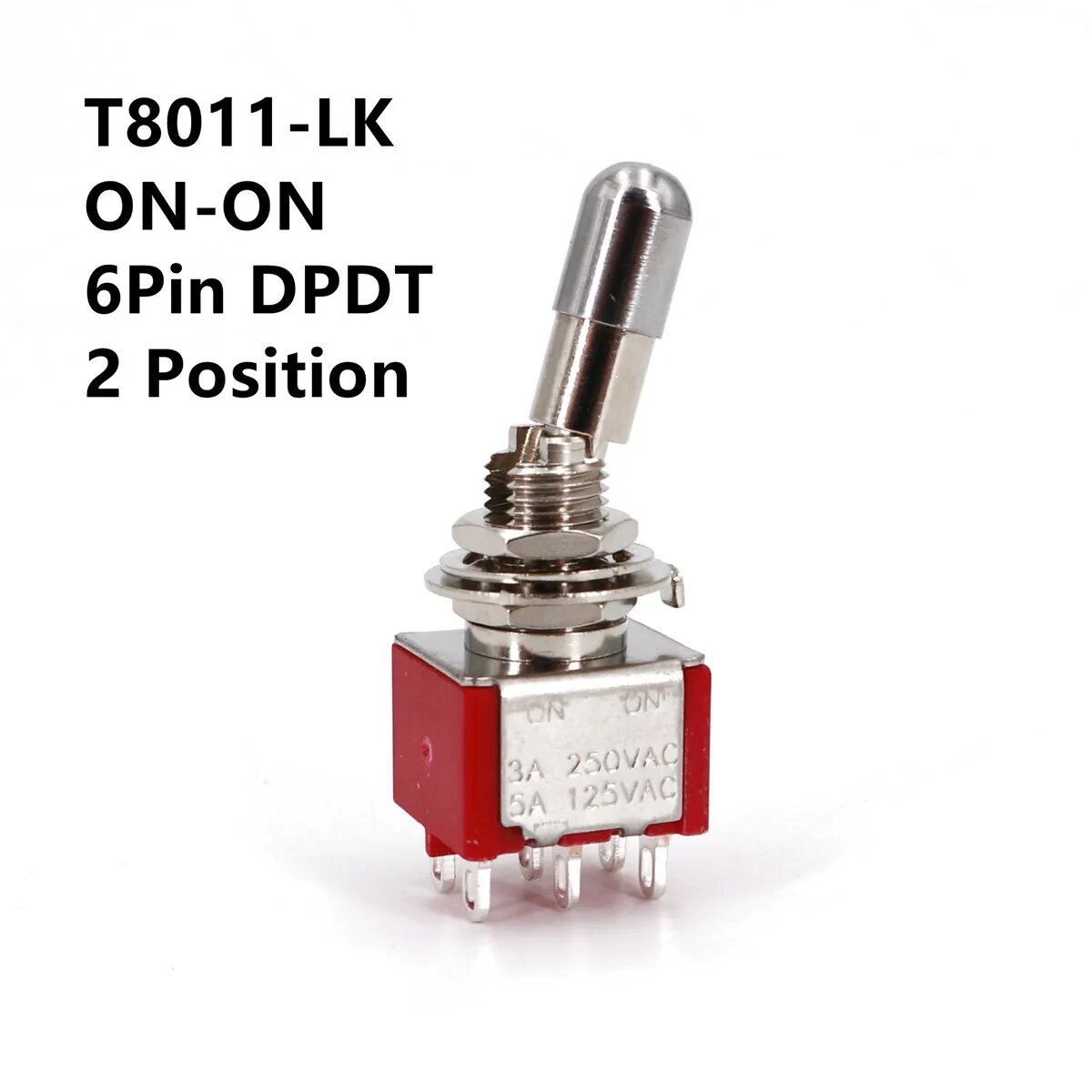 Переключатель ON-ON 6Pin DPDT T8011-LKB