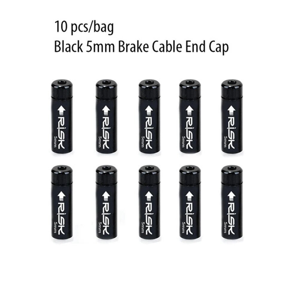 RISK Алюминиевые наконечники тормозных тросов 10 шт. Black 5mm