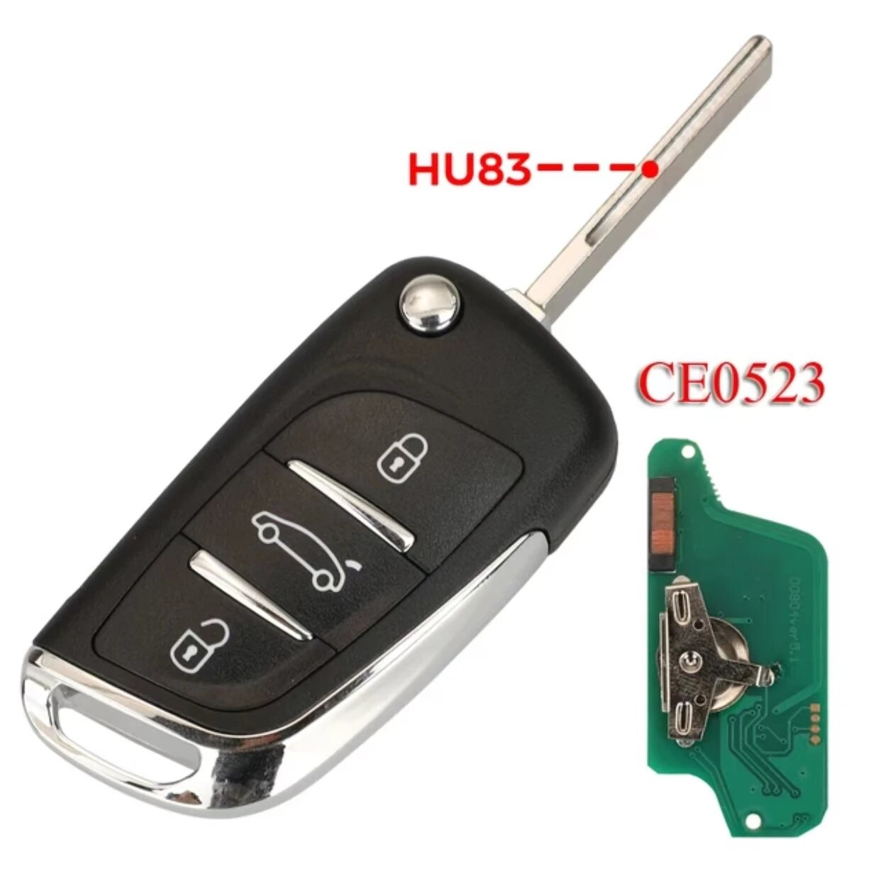 Jingxin модифицированный откидной дистанционный автомобильный ключ ASK/FSK 433 МГц ID46 для Peugeot 207 308 307 407 607 807 для Citroen C2 C3 C4 CE 0523car ключ ASK-0523, GZ3BT-0523DC