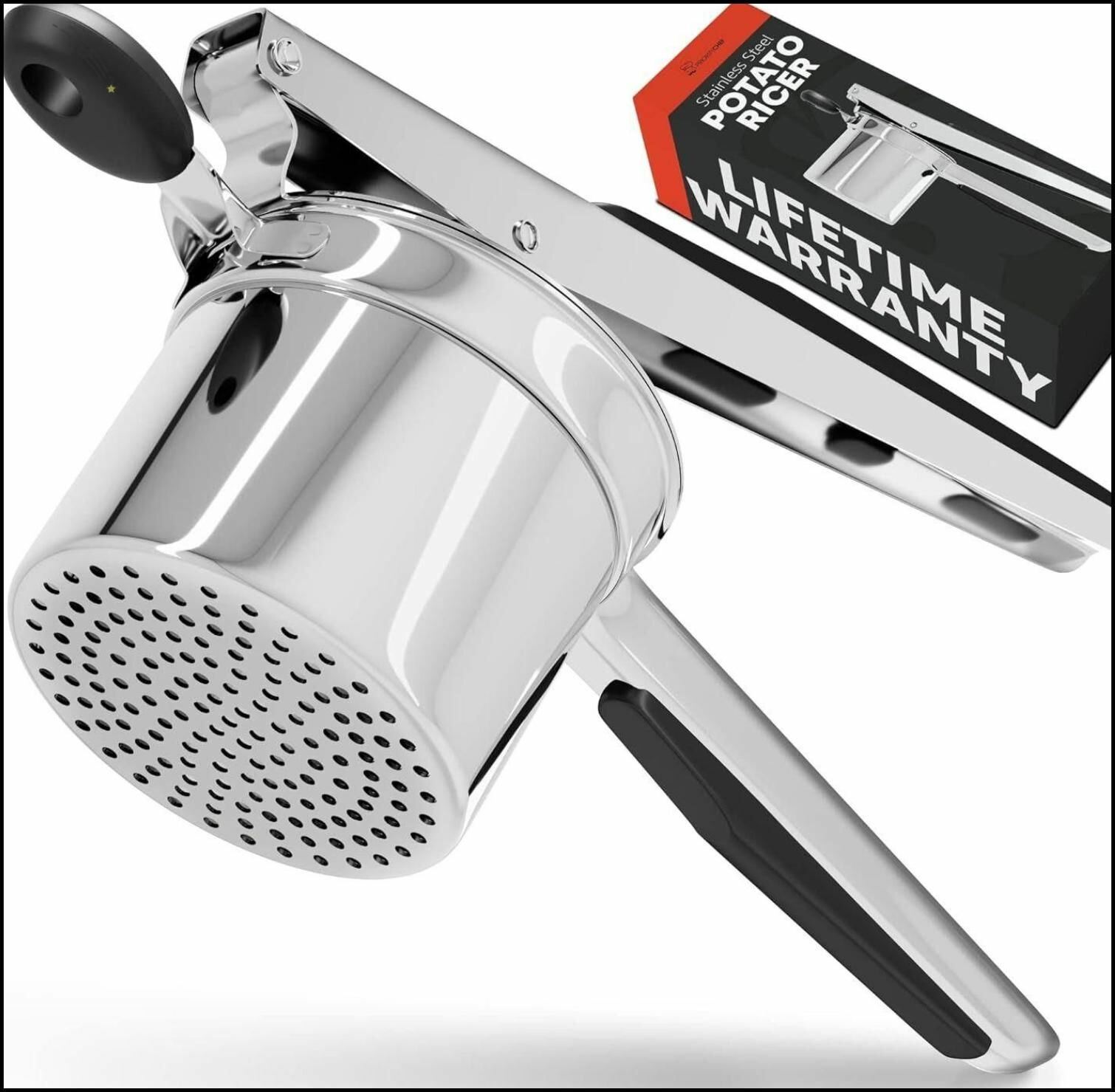 Толкатель для картофеля для идеального пышного картофельного пюре, 100% нержавеющая сталь-YAHUI-AFDG