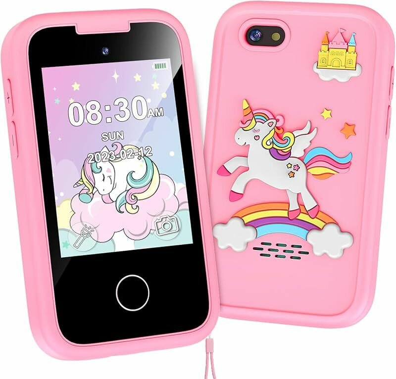 Детский игрушечный смартфон, сенсорный экран 2,8 дюйма, двойная камера, игры, музыкальный плеер, SD-карта 8G