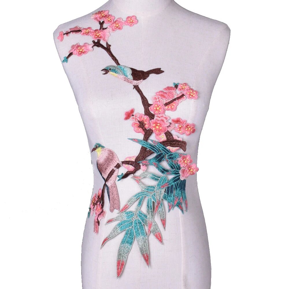 Кружевная тканевая нашивка HYZELY с птицей Style 5