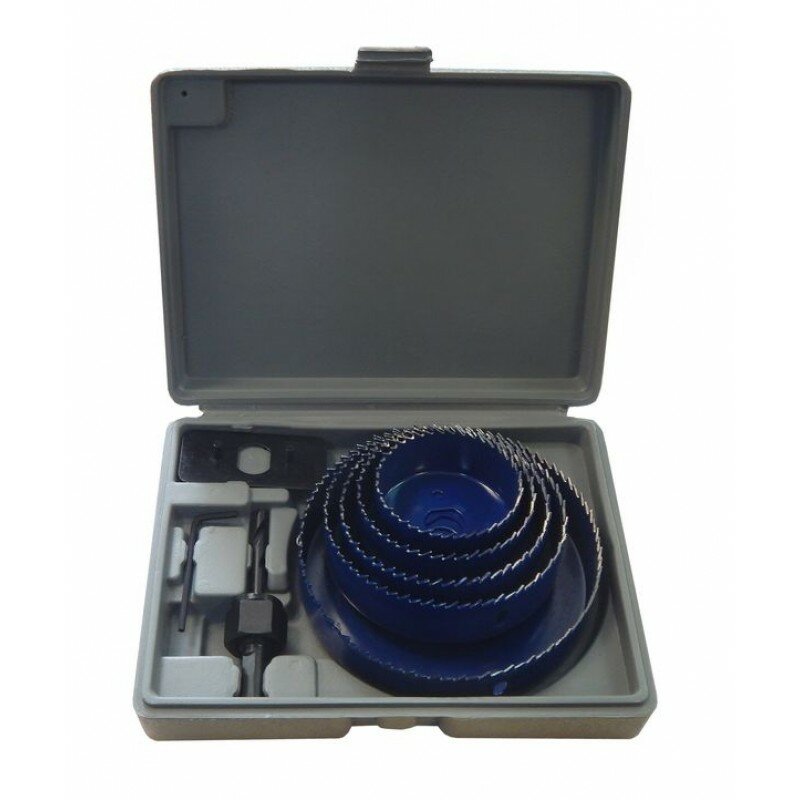 Набор пил кольцевых по дереву и пластику 8 предметов, в пластиковом кейсе Forsage