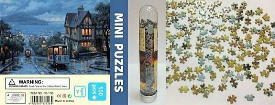 ПазлыВКолбе 150 деталей. Городской пейзаж MINI PUZZLES (10*15 см) 33-130, (YIWU XINSHIXIAN ARTS AND CRAF