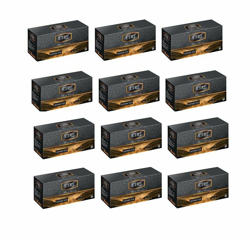 ETRE Чай черный цейлонский, 25 пакетиков в упаковке, 12 уп.