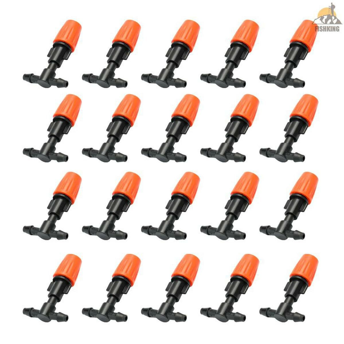 FIKI 20 шт, маленькие пластиковые регулируемые распылительные насадки, подходят для садового водяного охлаждения, распылительная насадка для капельного орошения, трубное оборудование с соединителем для шланга