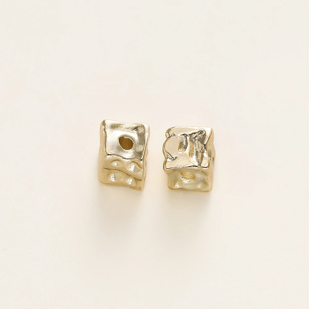 Позолоченные латунные квадратные бусины-разделители St.kunkka 10 шт. 14K Gold