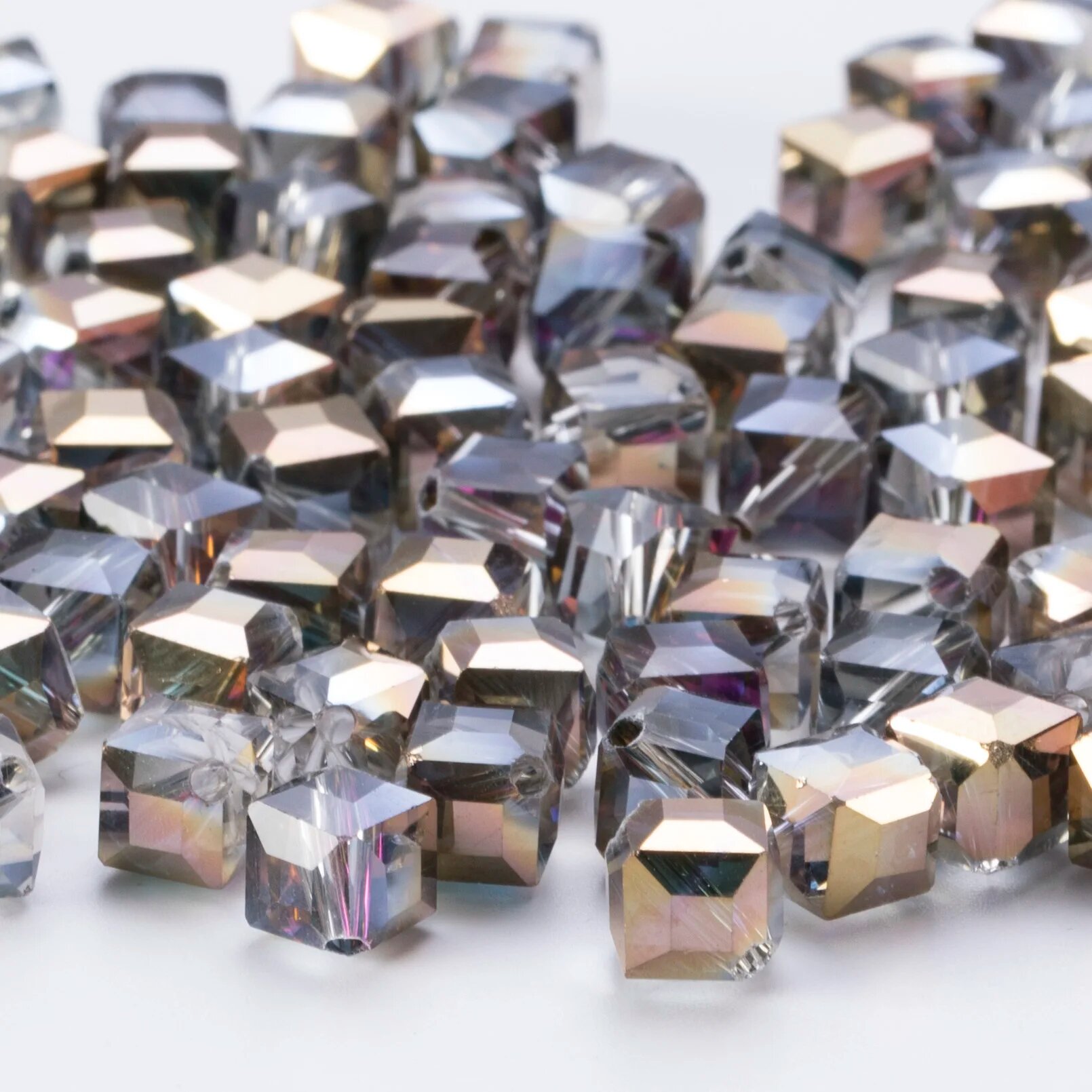 Квадратные стеклянные бусины-разделители Small Bridge 12mm 20pcs, DF010