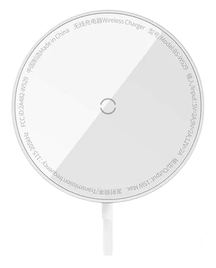Беспроводная зарядка Baseus Simple Mini3 Magnetic Wireless Charger 15W серебро