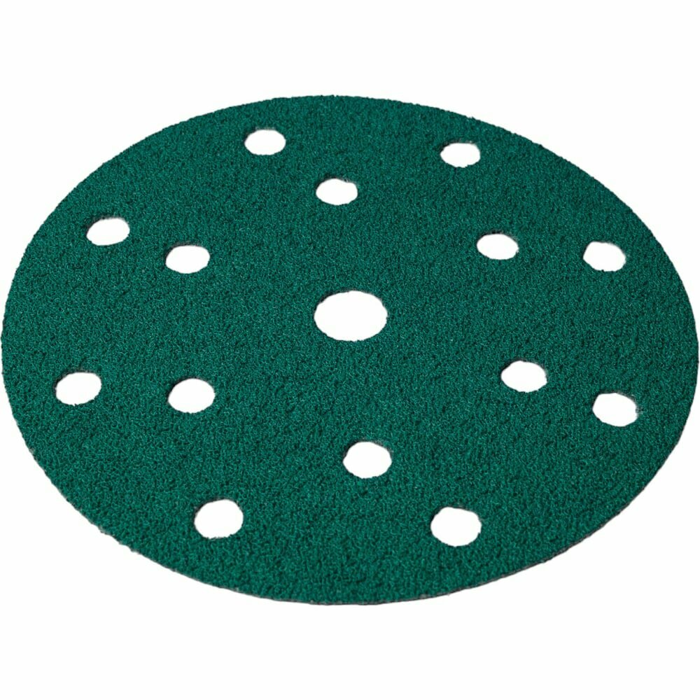 Диск абразивный с липучкой DTC-Film (green) 150 мм, 15 отверстий, P40, 5 шт BRUSHTEX 150G15-40