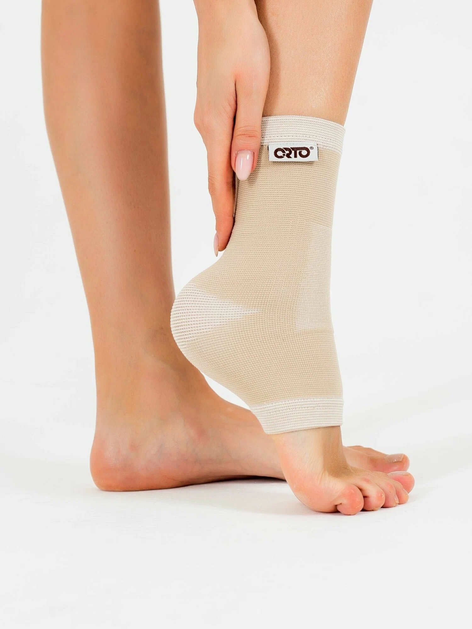 Бандаж ORTO BAN 301, на голеностоп, унисекс, с керамическим эффектом, бежевый, размер S