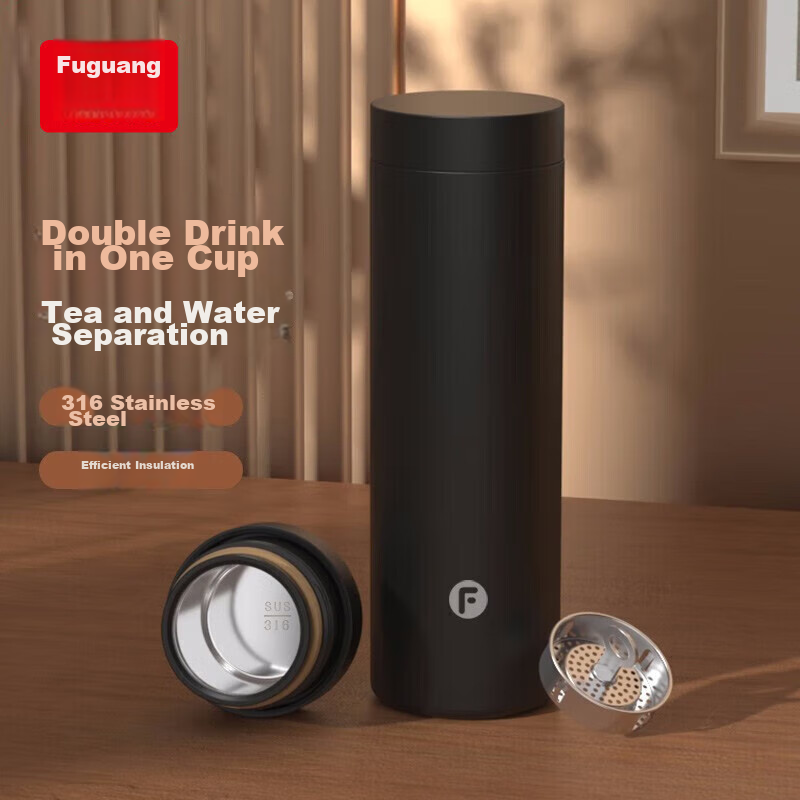 Термос Fuguang Insulated Mug, 316 нержавеющая сталь, 0,48 л, black