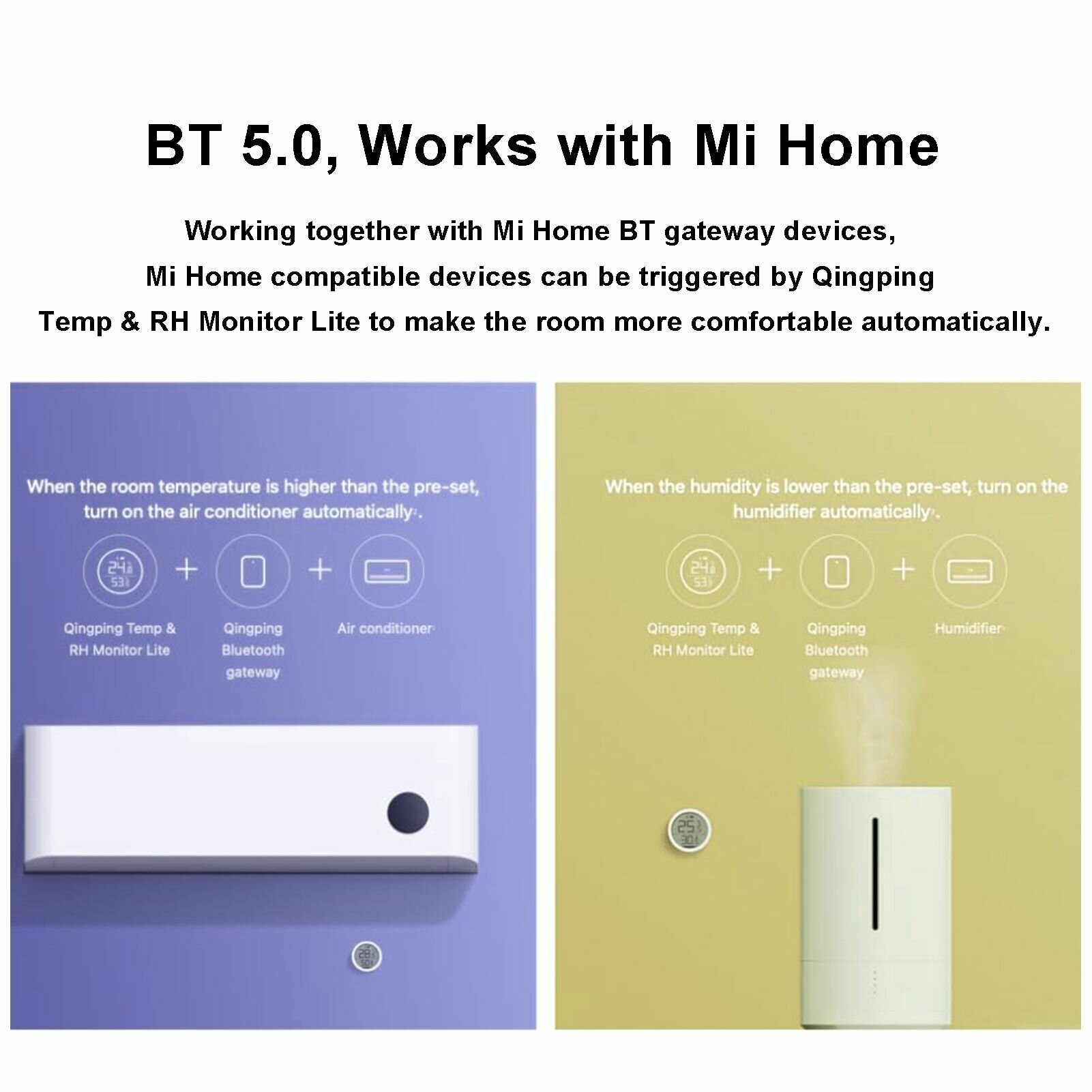 Умный датчик температуры и влажности с BT для Mi Home
