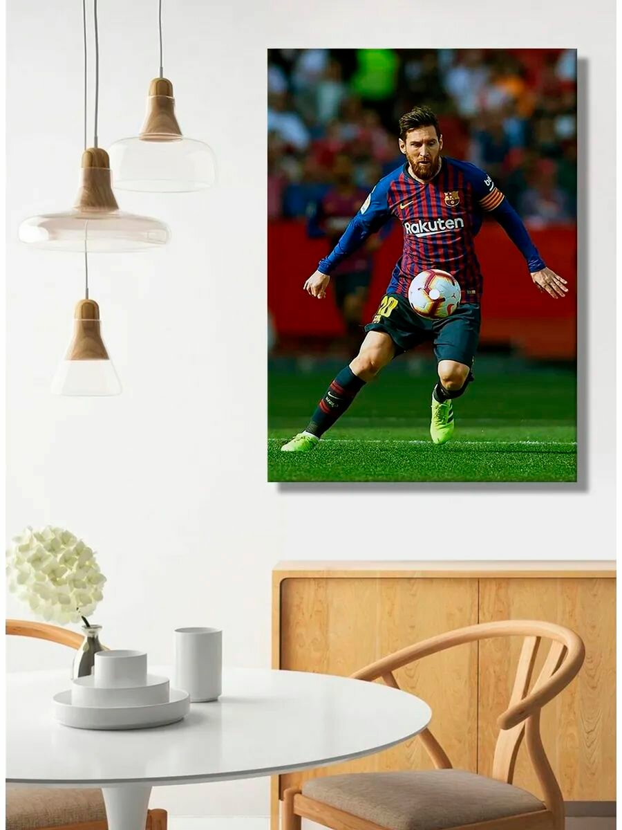 Картина "Лионель Месси", на стену для интерьера 50х70см 1шт.