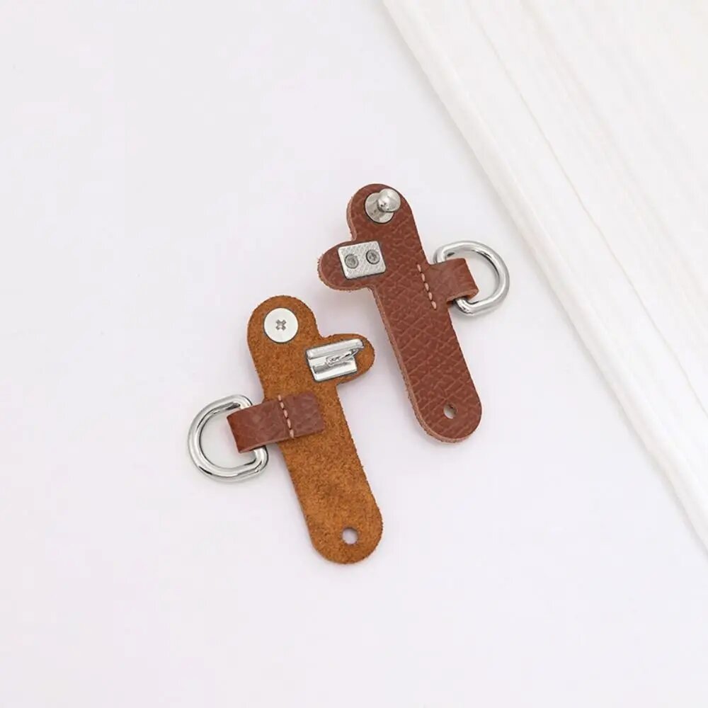 Кожаный ремешок для сумки Brown Silver Buckle