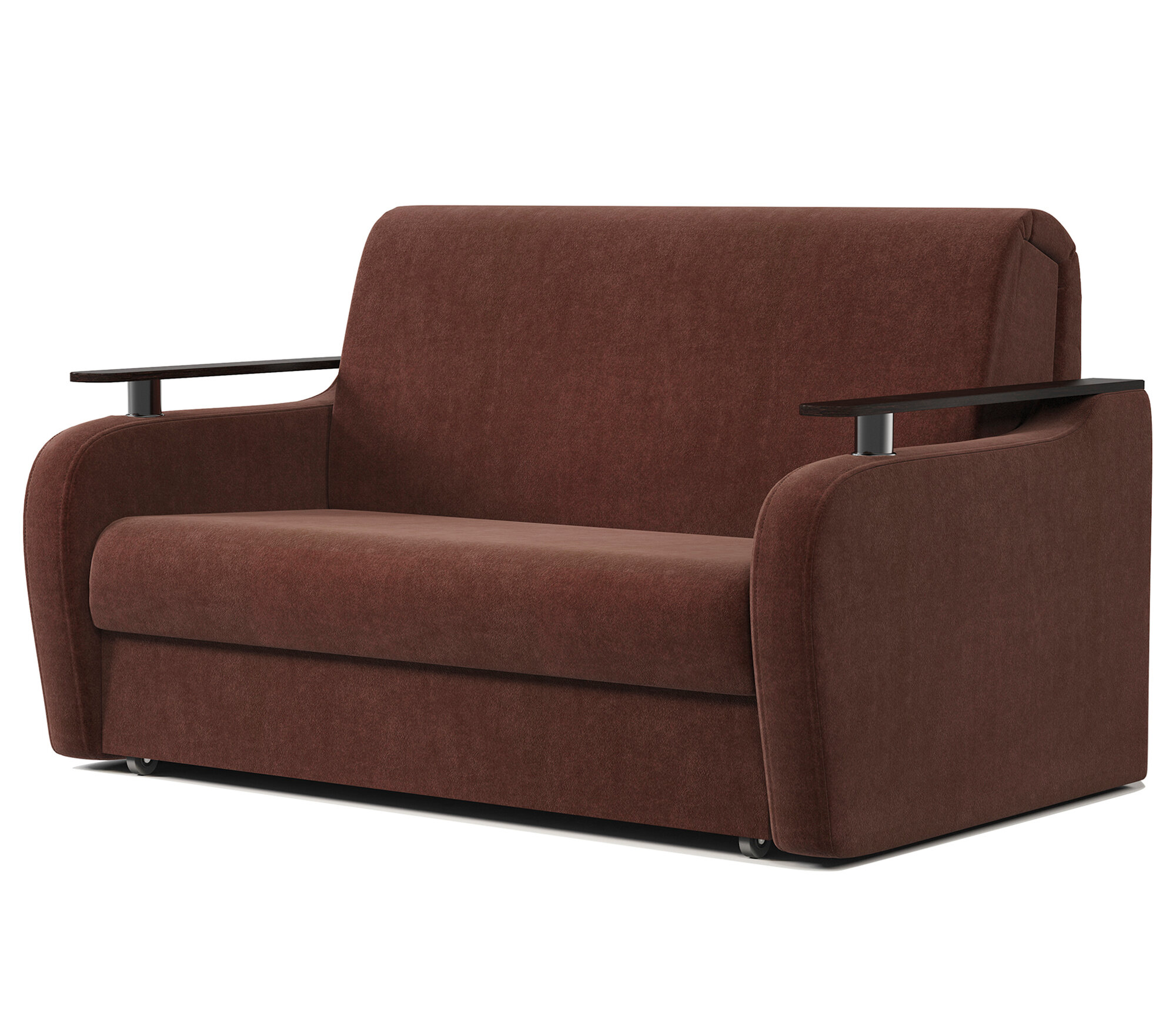 Диван-кровать Шарм-Дизайн Гранд Д 140х194 см, диван раскладной, аккордеон, прямой, велюр Дрим шоколад