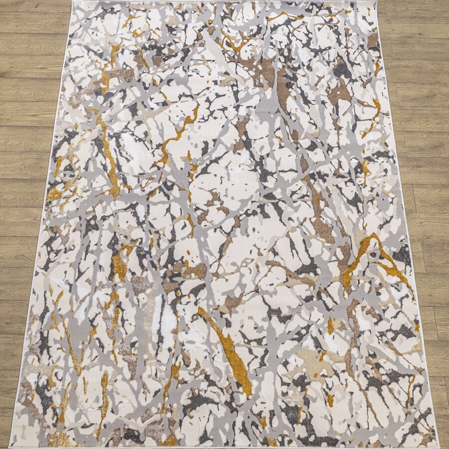 Ковер, Прямой, Бежевый, Золотисто-жёлтый, Серый, Коричневый, Современный, Абстрактный, на пол, в гостиную, спальню, в ассортименте (150 см. на 230 см.)