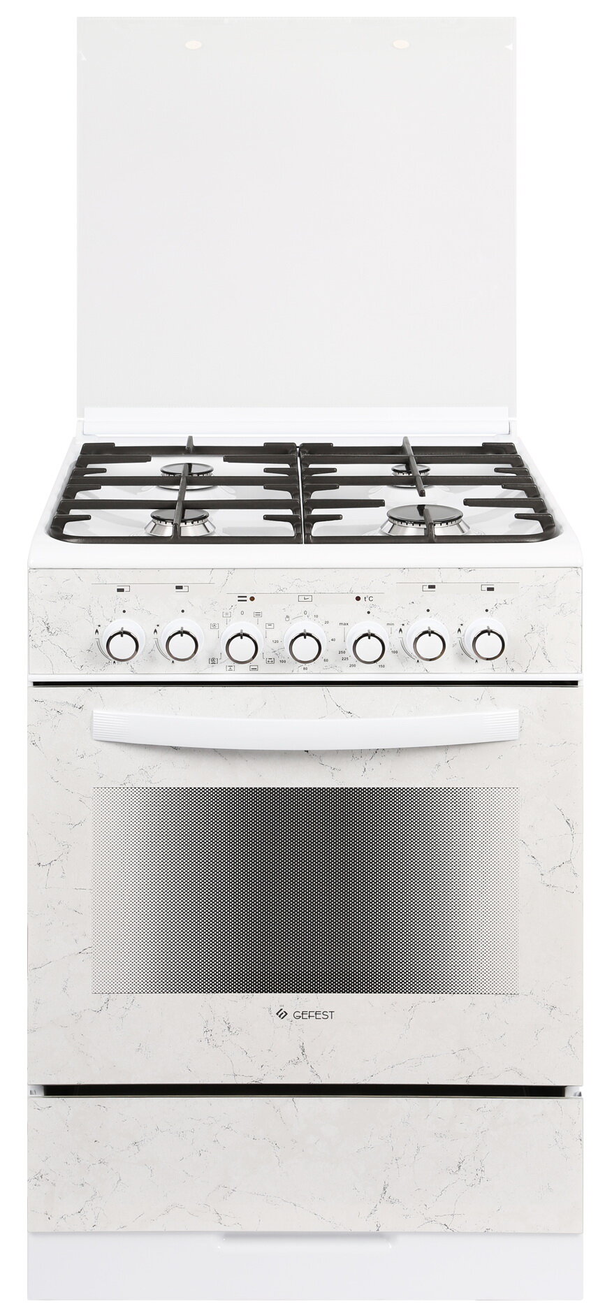 Комбинированная плита Gefest 6302-03 0052 60 см, 55 л, 4 конфорки, белый