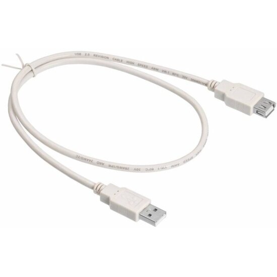 Кабель-удлинитель Buro USB A(m) USB A(f) 0.75м белый