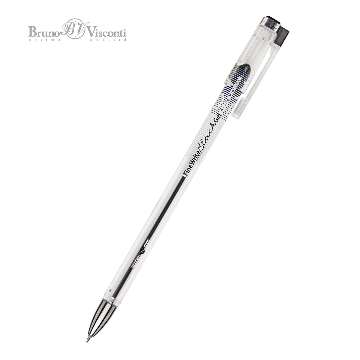 Ручка Bruno Visconti "FineWrite" гелевая, 0.4 ММ, черный