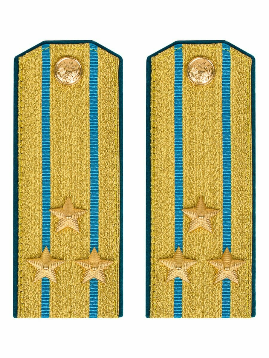 Погоны ВДВ, ВКС, ВВС парадные золотые с фурнитурой звание Полковник