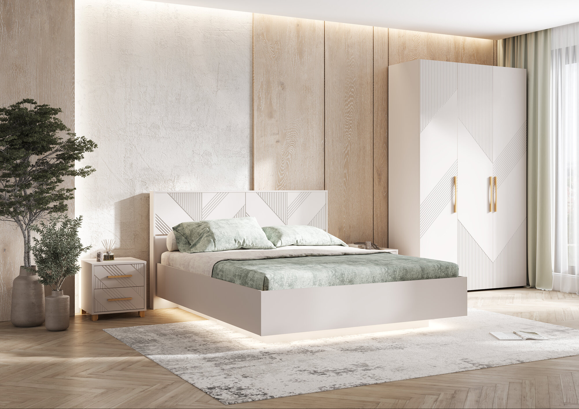 Комплект мебели для спальни Ирис (комп 2) (Кашемир)