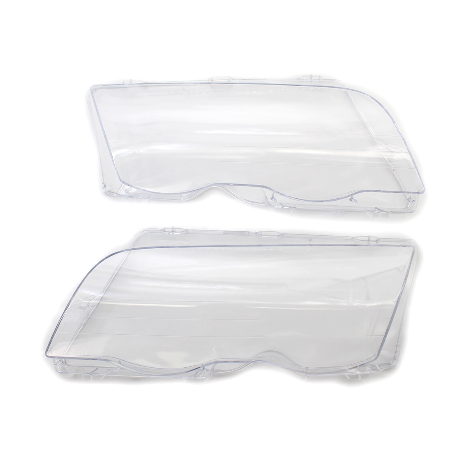 Замена стекла фары Clear Left Right для BMW E46 3 Series 1998-2001 4 Door, 1 Pair, материал plastic, Front, OE 63136902766,63126902754,63136902765,63126902753, размер упаковки 44*18*14cm, вес 742g