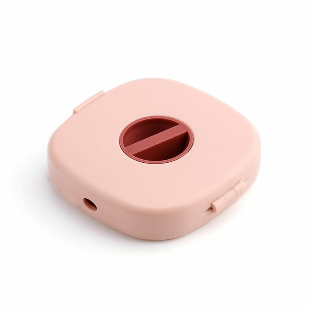 (1 шт.) Портативный вращающийся ящик для хранения кабелей регулировки длины кабеля наушников, передачи данных и зарядки с держателем мобильного телефона - розовый