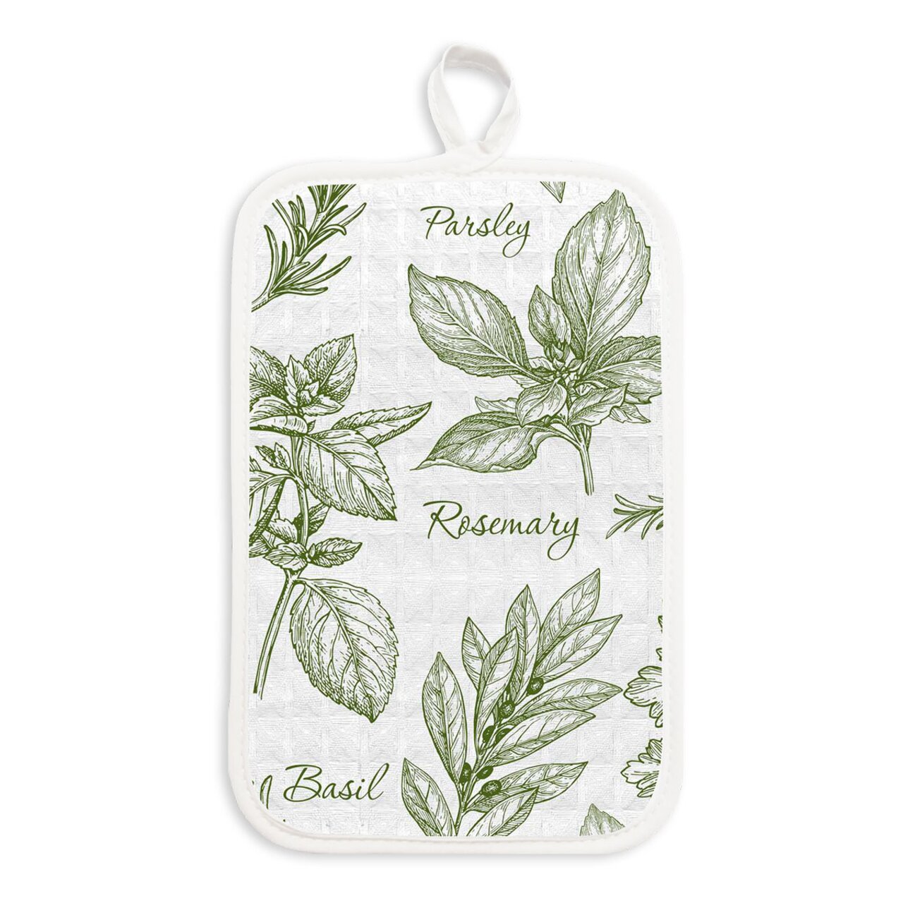 GRAND STYLE Базилик прихватка 14х22см, 100% хлопок, плотность 230 г/м2, шелкография