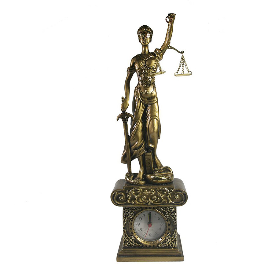 Часы-композиция время Фемида цв. золото 11,5*8,5*35 см KSMR-713889/SH009/SG033