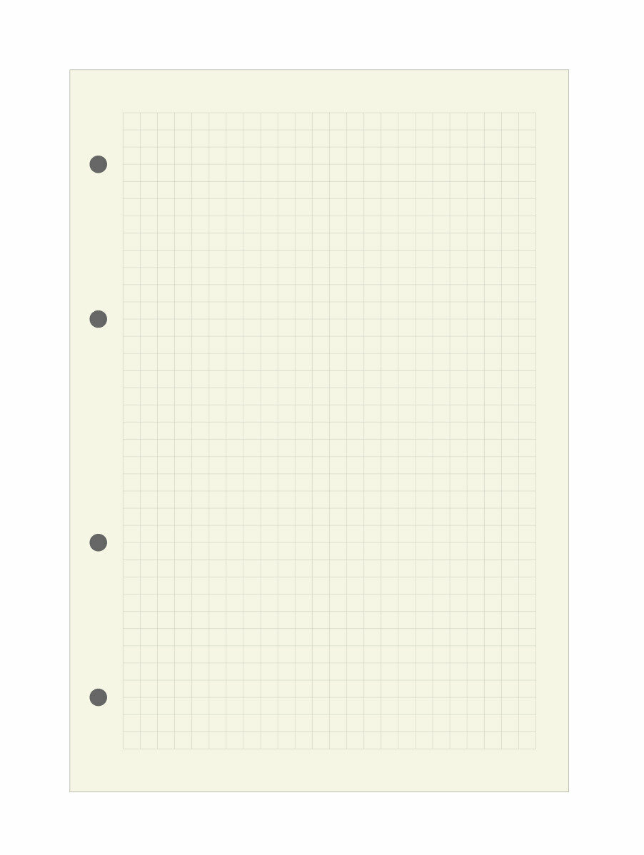 Сменный блок формата А5 в клетку для ежедневников и блокнотав на кольцах. Бежевая бумага, клетка 5мм, 150 листов.
