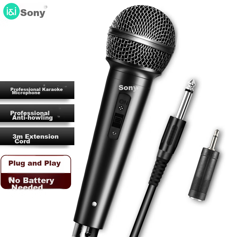 Soaiy Wired Microphone, Wired Dynamic Karaoke, Home KTV Singing, Stage Karaoke, Conference, Speech, Broadcasting, Home Desktop Computer Speaker, High Quality, H30(A)