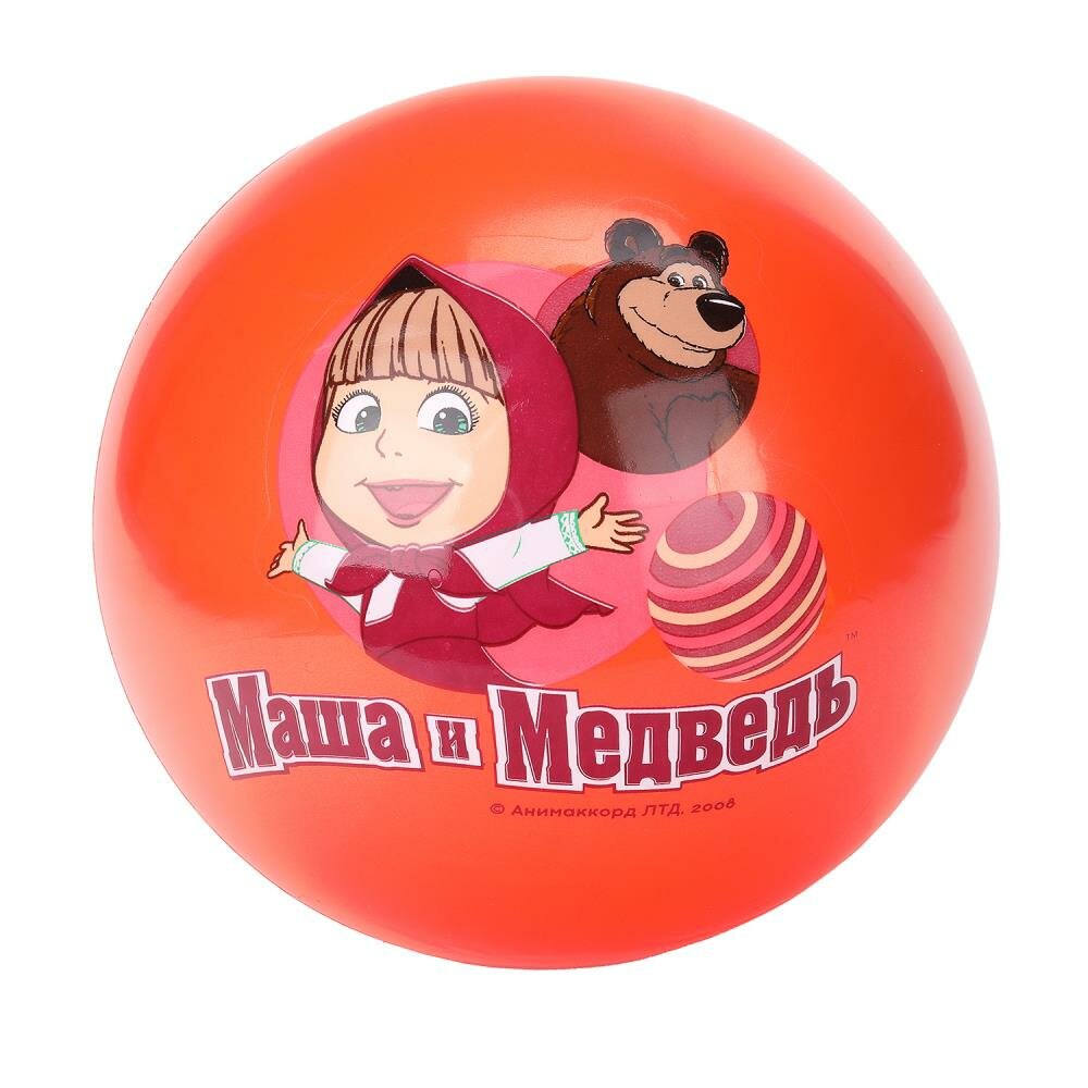 Мяч пвх 23 см. "Маша и Медведь" с наклейкой, Играем Вместе AD-9(MB)-2 (144)