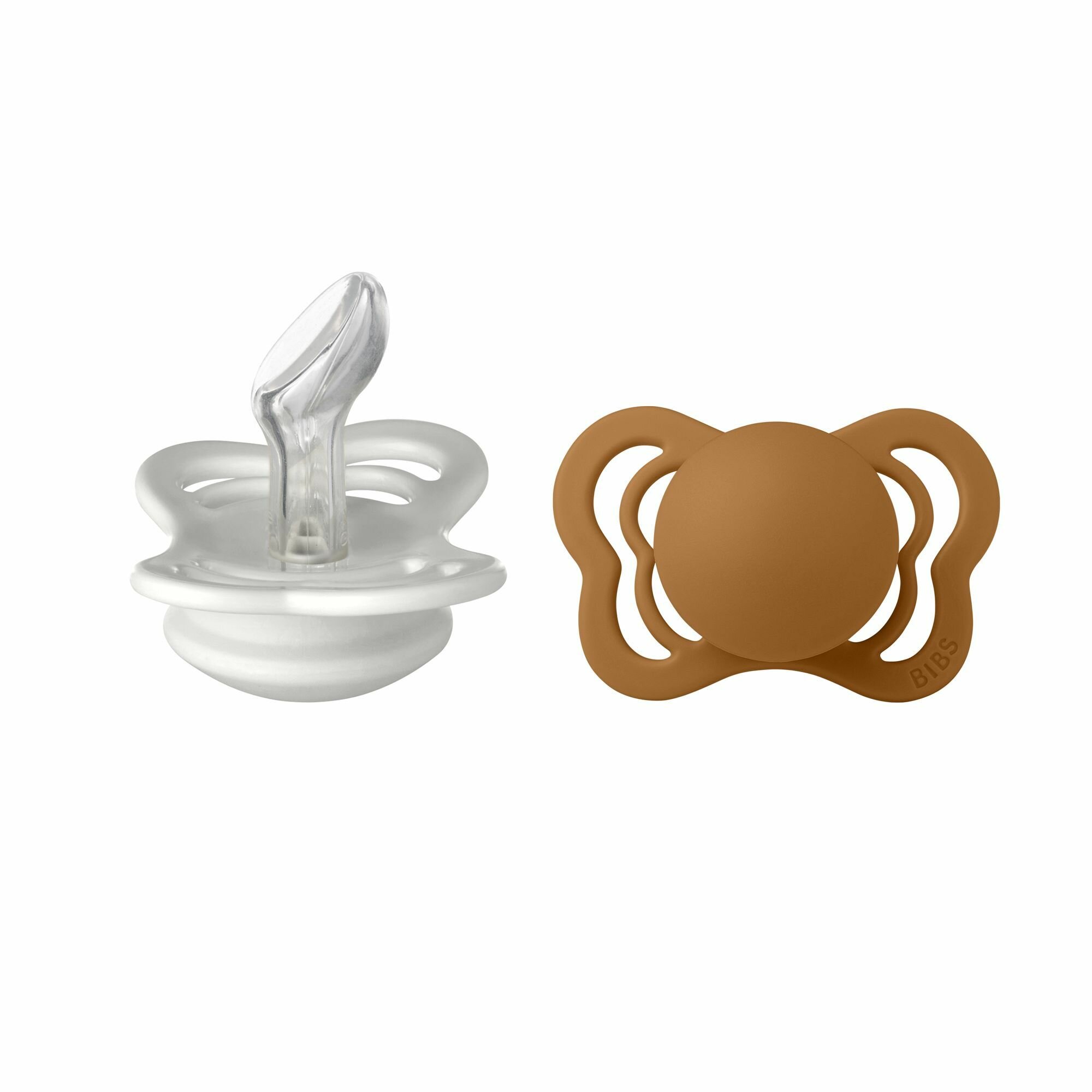 Набор 2 шт. Соска пустышка силиконовая BIBS Couture Silicone: Haze/Caramel, 0+ месяцев