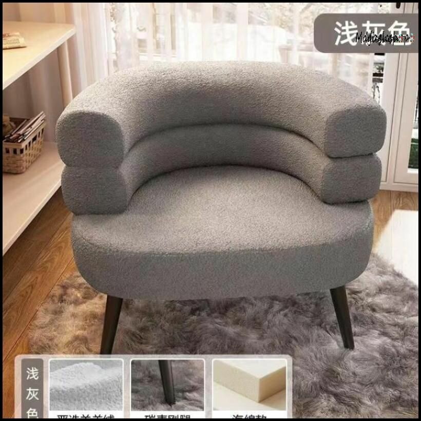 Кресло букле белое круглое