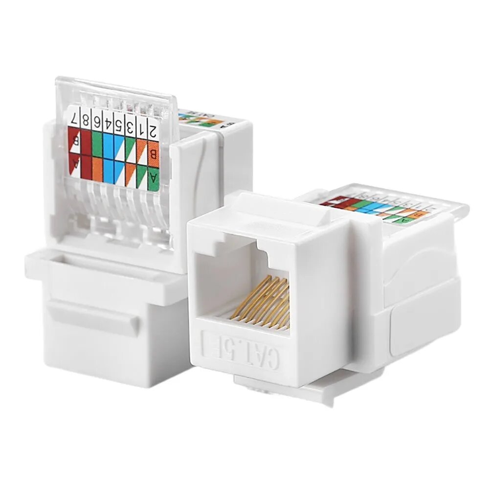 Разъем RJ45 Cat5e, белый, Цвет: 5 class
