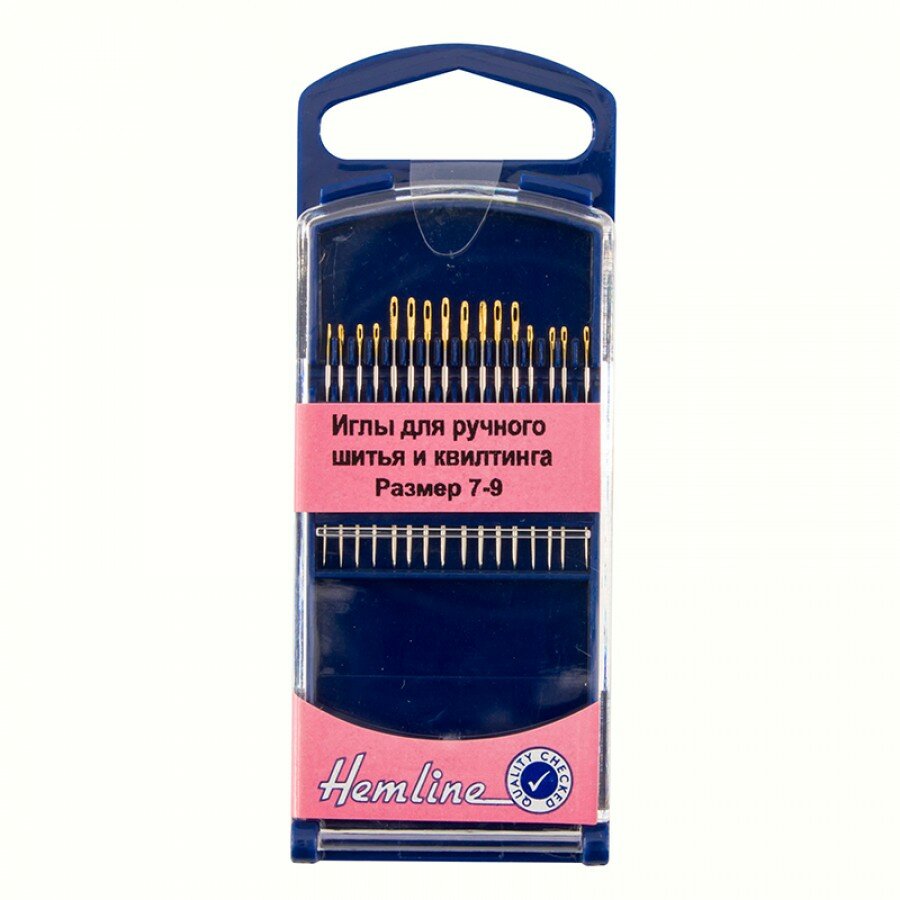 Иглы для ручного шитья и квилтинга в пластиковом контейнере N7-9, 16 шт N 7-9 27-30 мм HEMLINE 281G.79