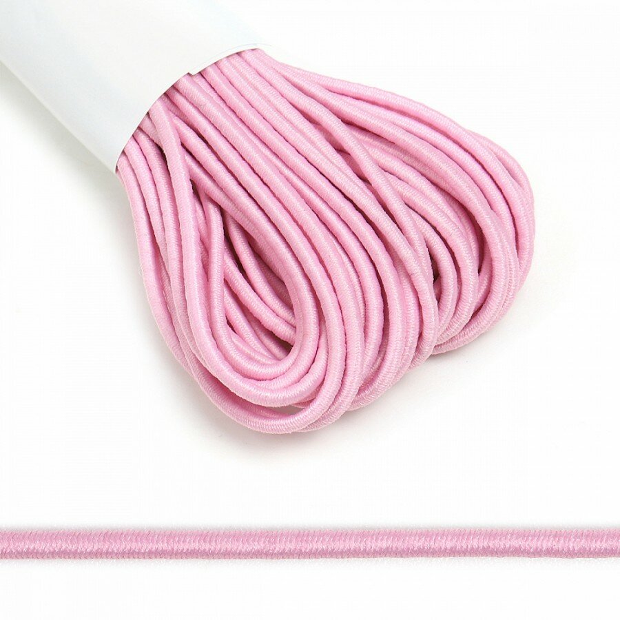 Резинка TBY шляпная (шнур круглый) цв. F134 розовый 2мм рул.10м (+-0,5м)