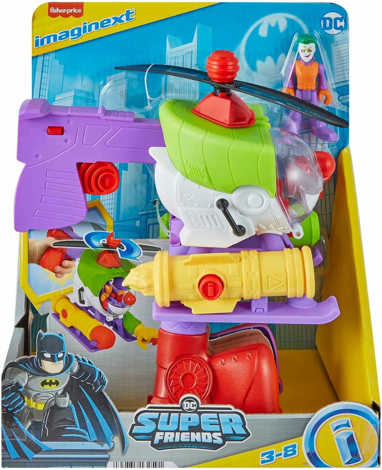 Игровой набор Fisher-Price Imaginext DC Super Friends - Робокоптер Вертолет + Фигурка Джокера - HMV09
