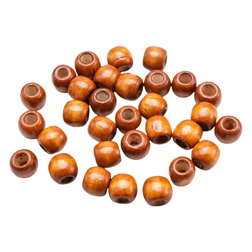 Аксессуары для ювелирных изделий DIY кленовые деревянные бусины с большим отверстием круглые бусины-средний кофейный цвет-9-10 мм