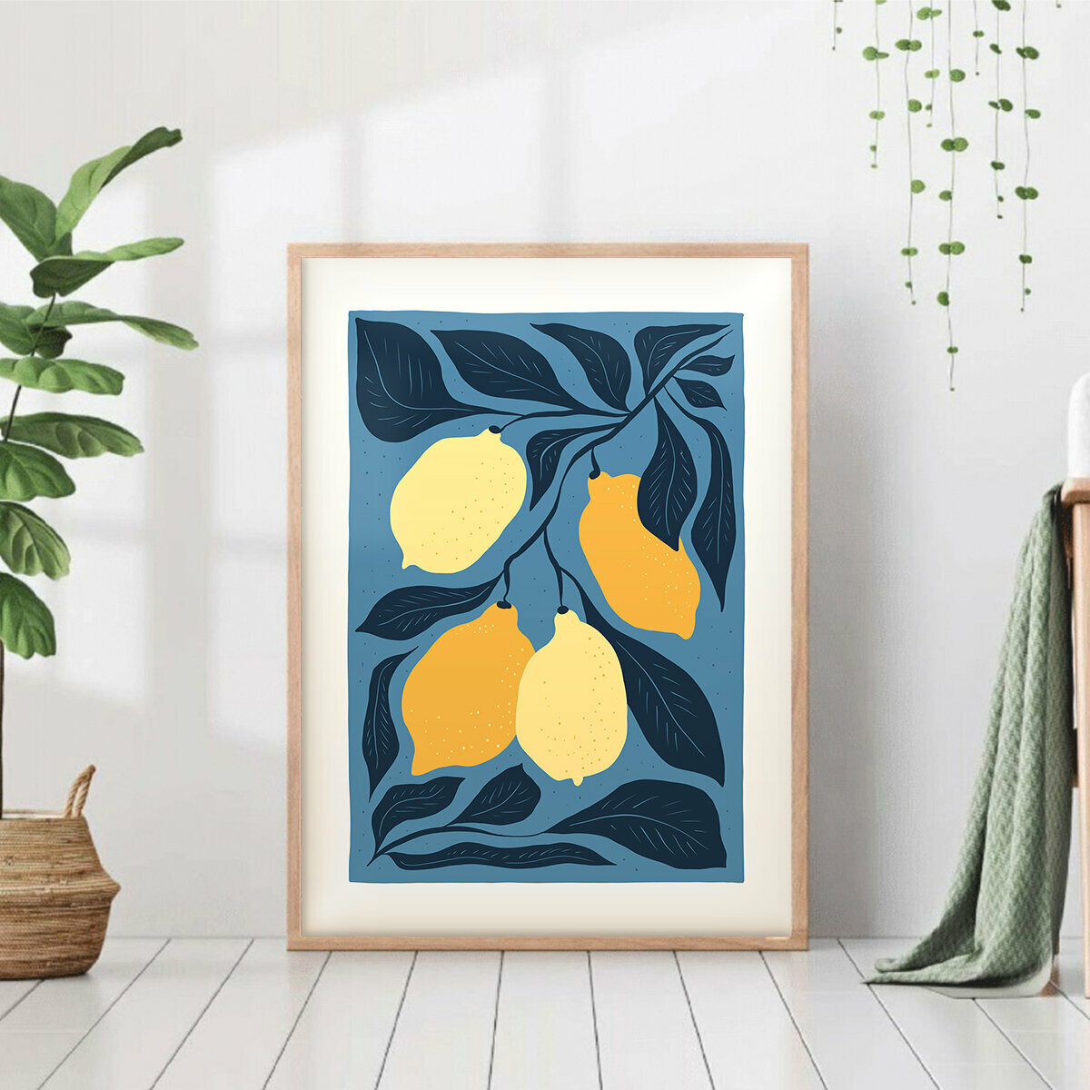 Постер "Лимоны" 50x70 без рамки на стену для интерьера