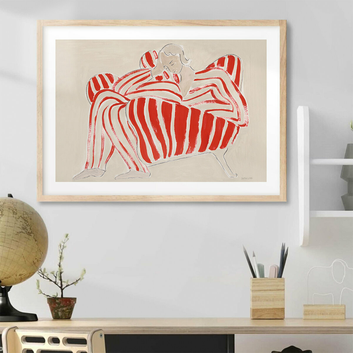 Постер "Девушка в кресле София Линд" 40x50 без рамки для интерьера на стену