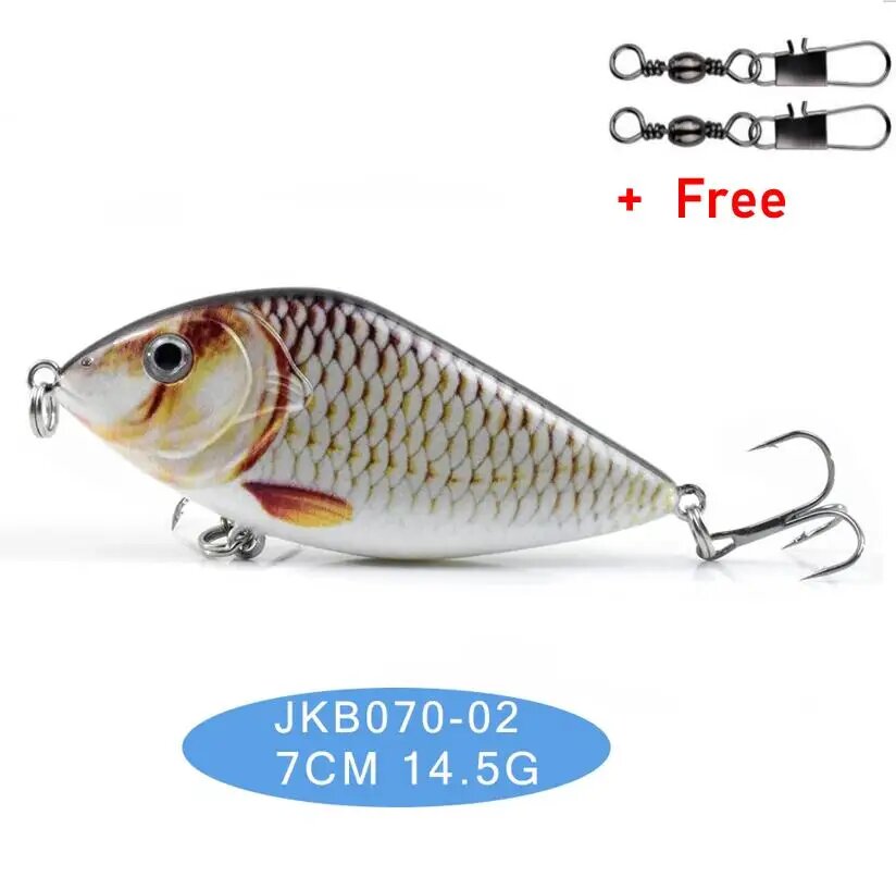 Мини-Джеркбейт Gewang 70 мм, ABS пластик, окунь Белый, JKB070-02