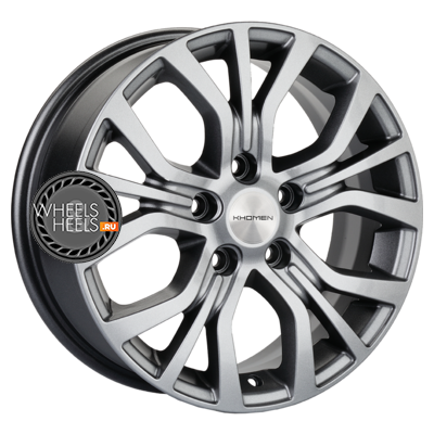 Диск автомобильный литой Khomen Wheels KHW1608 (Huyndai/Mazda) 16x6.5 5x114.3 et45 dia67.1 G-Silver