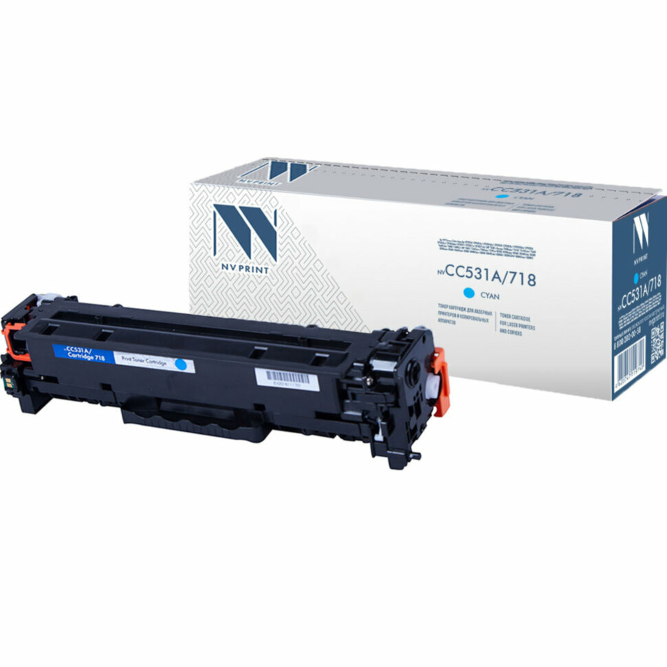 Картридж лазерный NV PRINT (NV-718C) для CANON LBP7200Cdn/MF8330Cdn/8350Cdn, голубой, ресурс 2900 стр, NV-CC531A/718C, 362347