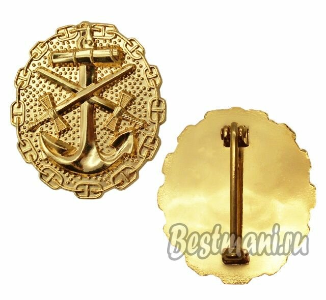 Знак за ранение для моряков 1918 Германия, бронза сувенирная копия, Немецкие ордена медали и награды