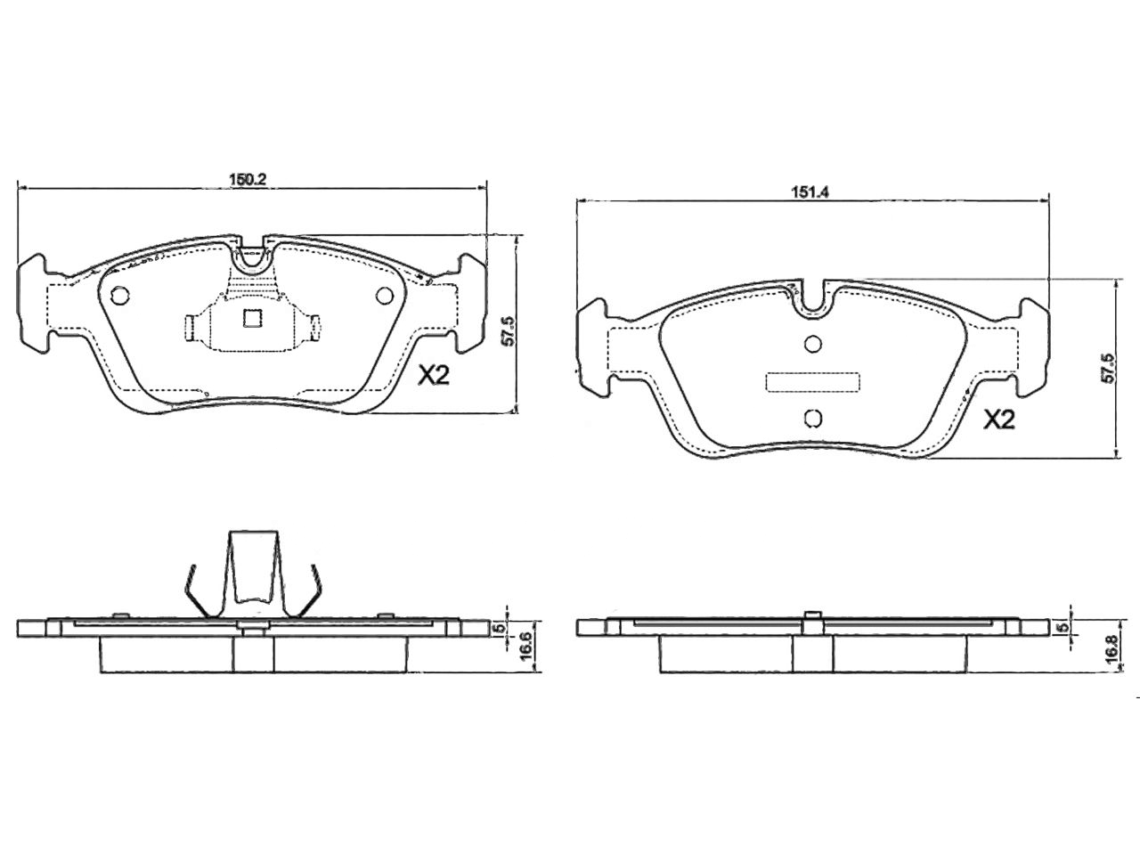 UNIO BRP-20012 (34111164498 / 34111164500 / 34111165555) колодки тормозные диск. передние BMW (БМВ) 3 (e36, e46) 90-, z3