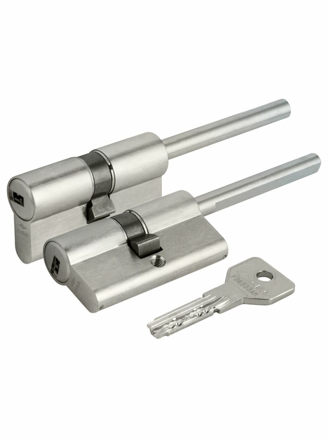 Цилиндровый механизм под вертушку CISA дл. шток ASIX OE307-07.12 (60 мм/25+10+25), никель