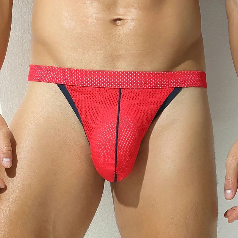 Мужские стринги WJ из полиамида и спандекса Красный, XL, Red